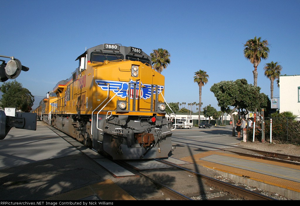 UP 7880 and UP 7750 lead the officer special into Santa Barbara, CA 6/8/2008.